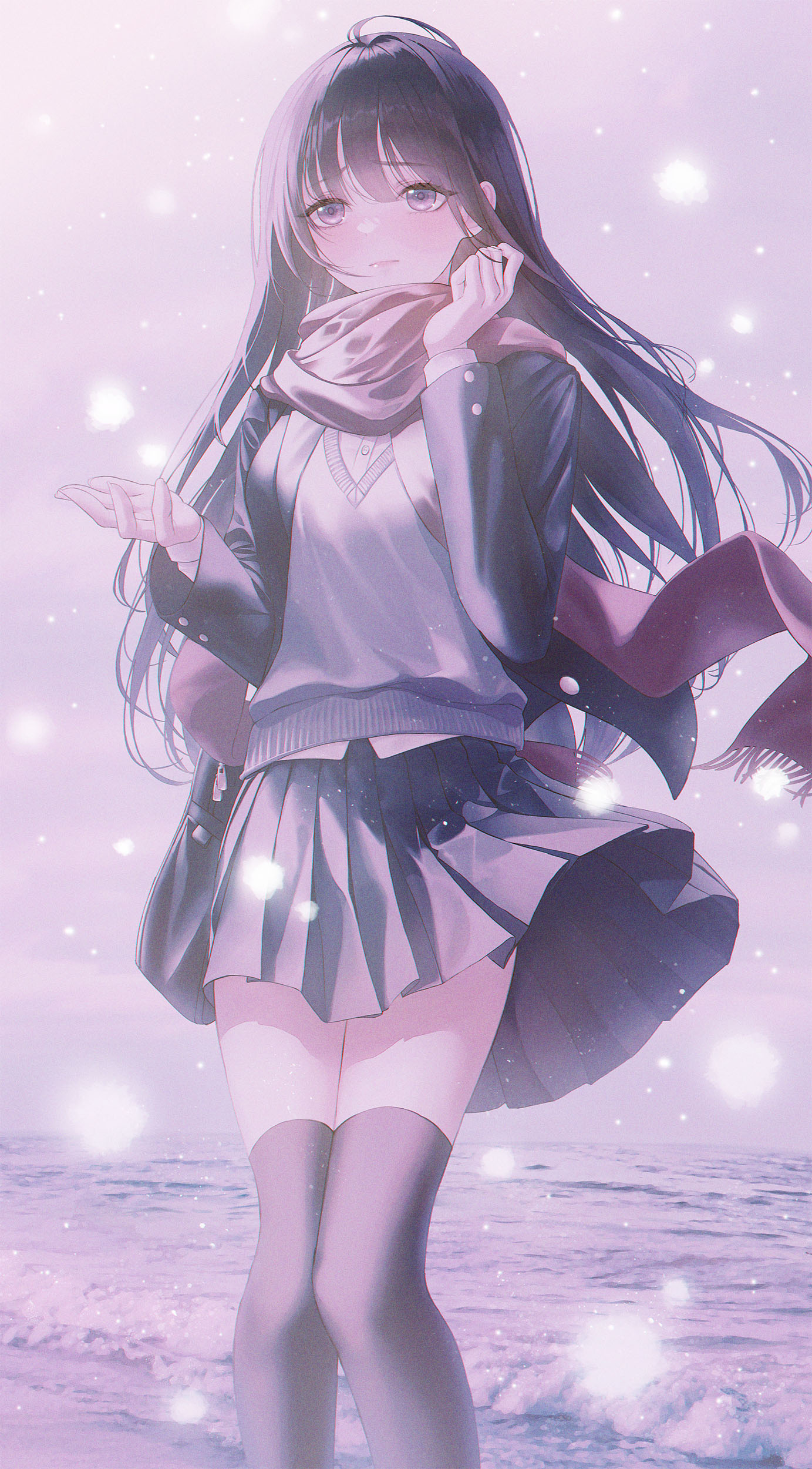 Hhl Ggul80hg58 Seifuku Skirt Lift Sweater Thighhighs 899336 Yandere